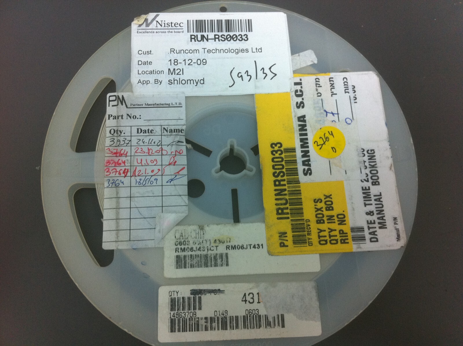 RM06J431CT - CAL-CHIP - 3764 pcs - Resistor SMD 430 OHM 5% 1/10W 0603 ...