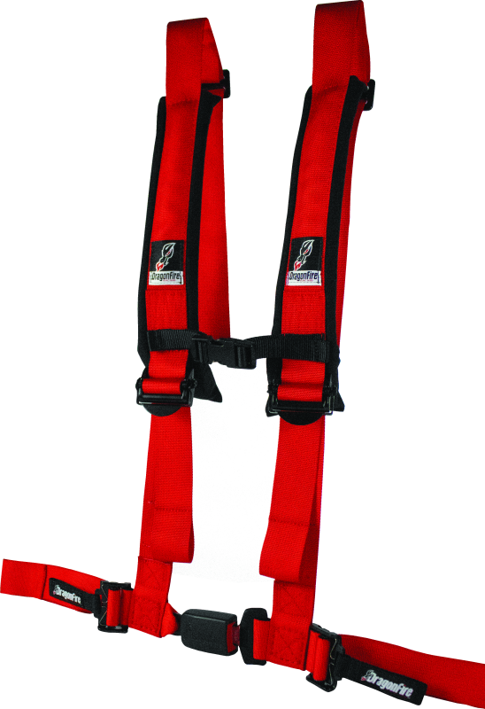 DragonFire Racing Harness H-Style- 4-Point- EZ-Adjust- 2in Buckle- Red | eBay