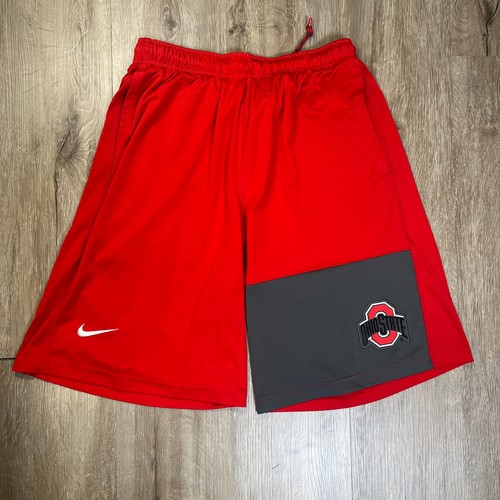 NIke Ohio State Buckeyes Shorts Dri Fit 10" Mens Size Medium Red Gym ...