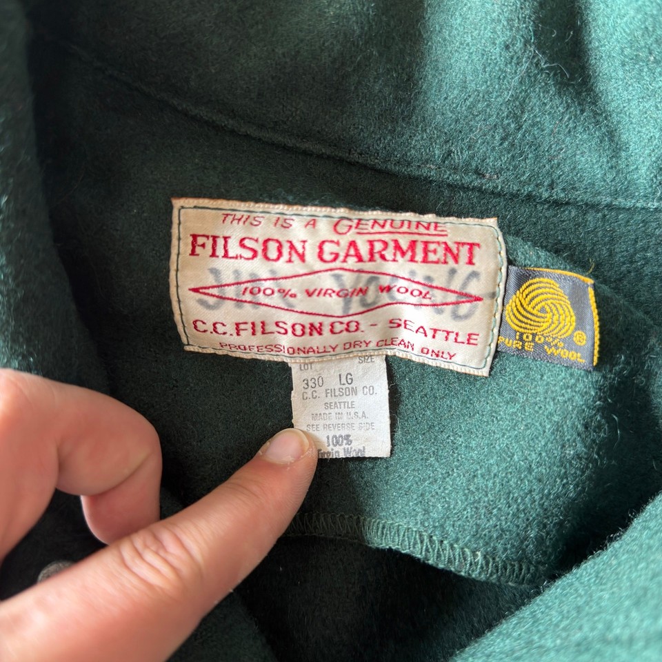 Vintage 70s 80s Filson Mackinaw Cruiser Wool Jacket Coat Forest Green ...