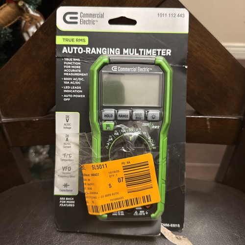 Commercial Electric 600V True RMS Auto Ranging Digital Multimeter ...