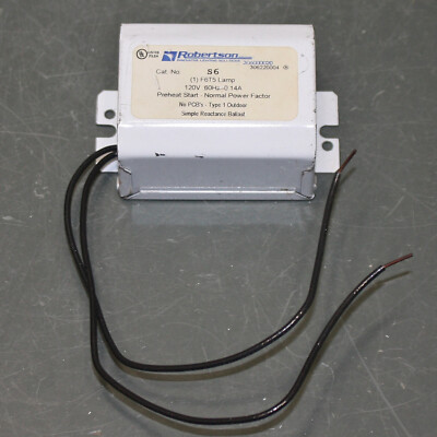 Robertson Transformer Simple Reactance Ballast S6, 120V, F6T5 ...