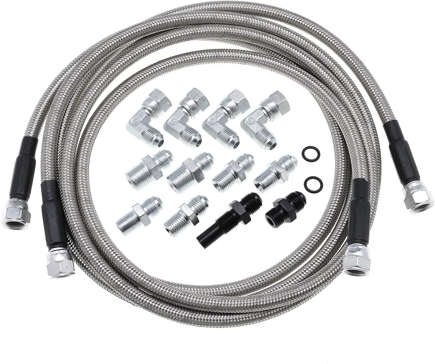 For GM 4L60E 4L80E Flexible SS Braided Transmission Cooler Lines Kit ...