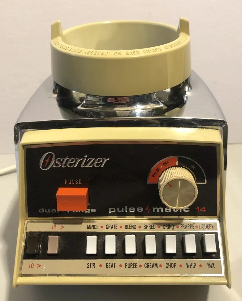 Vintage Chrome Oster Osterizer Pulse Matic 14 Dual Range Blender Base ...