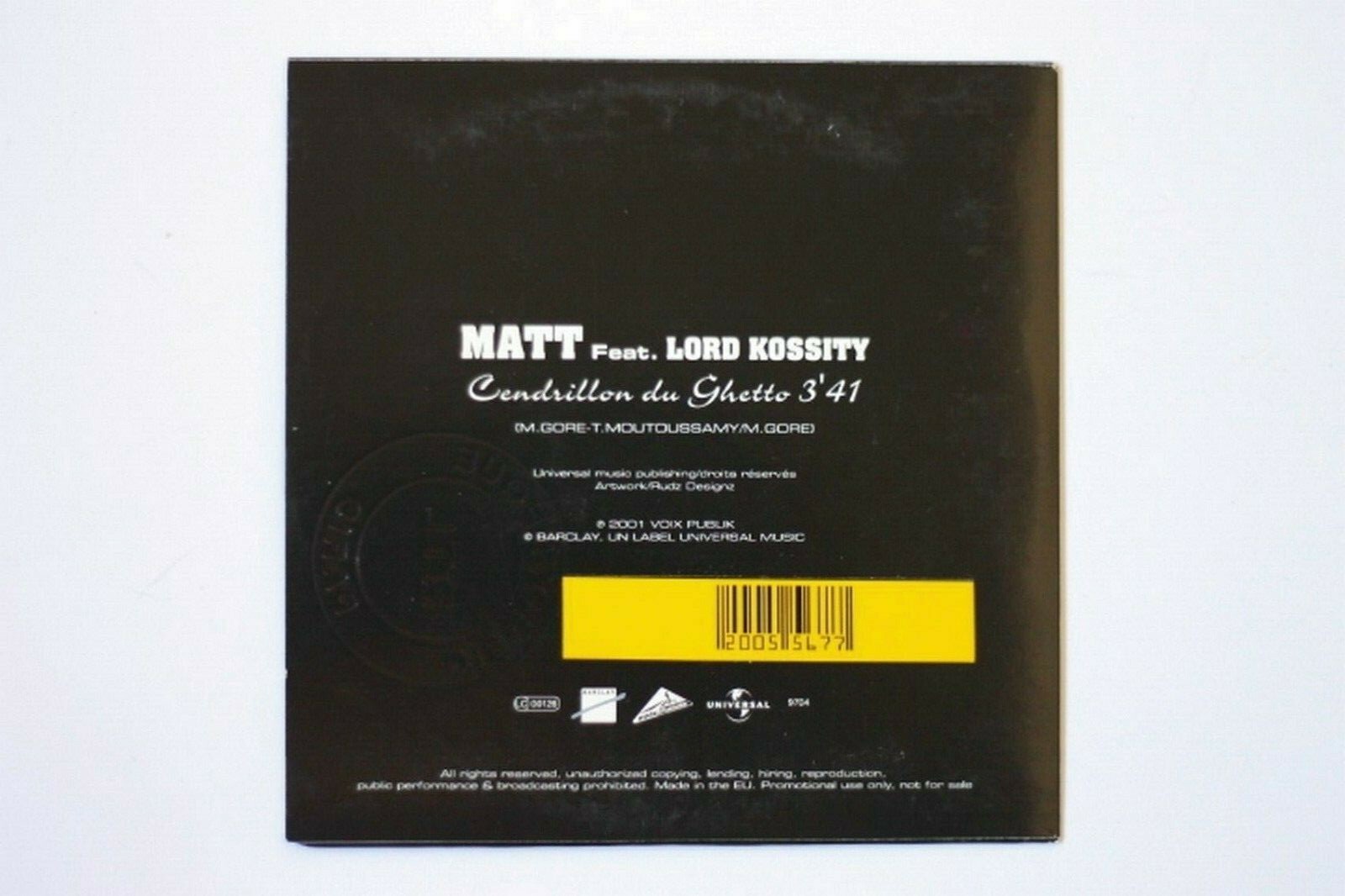 MATT & LORD KOSSITY : CENDRILLON DU GHETTO (PROMO) ♦ RAP R'n'B CD ...