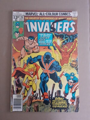 Invaders No 20. 1st Appearance Of New Union Jack. VG+ 1977 Marvel Comic ...