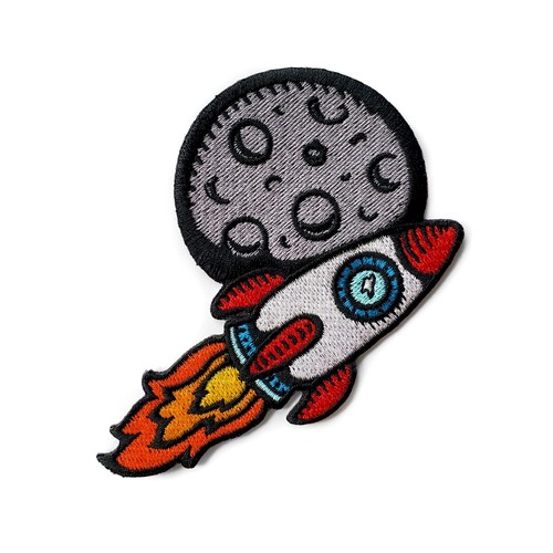 Rocket Ship Moon Patch - Tactical Morale Patch, Hook and Loop Patch or Iron On | eBay