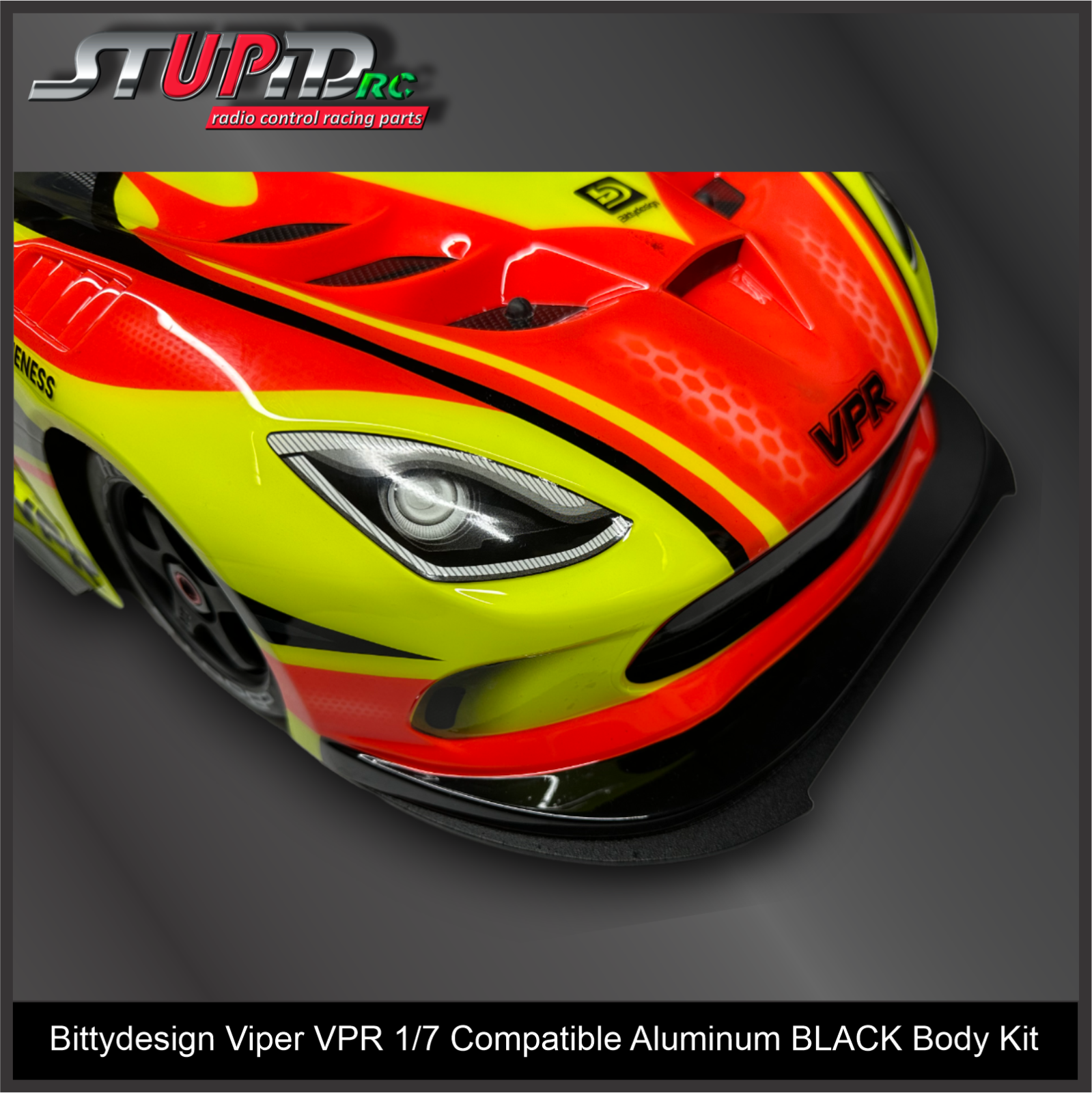Bittydesign Viper VPR 1/7 Compatible Aluminum BLACK Body Kit Felony ...