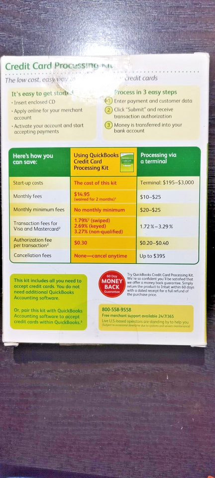 NEW & SEALED Intuit QuickBooks Credit Card Processing Kit Software ...