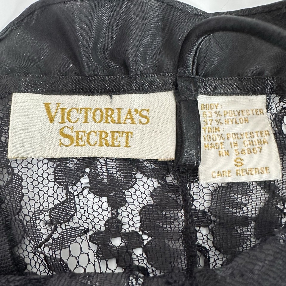 Victoria's Secret Vintage 90s Gold Label Black Lace Teddy Babydoll One ...