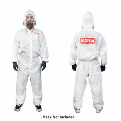 LAUCO White Polyester Reusable & Washable Paint Coverall Spray Suit ...