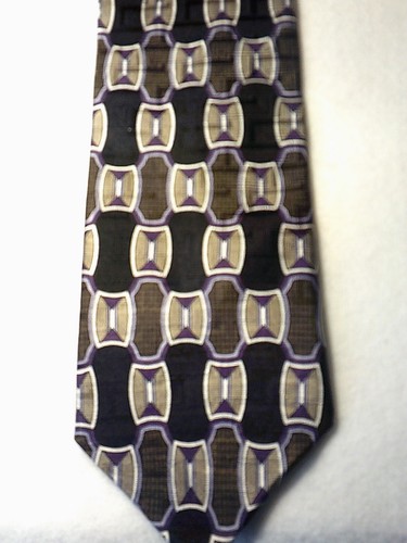 Louis Roth 100% silk geometric 56"X3.75" classic pointed necktie made ...