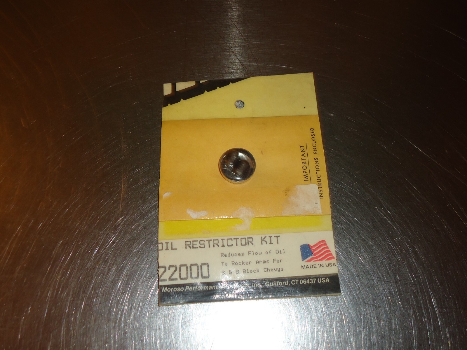 New NOS Moroso Oil Restrictor Kit 22000 Chevrolet Small Big Block Chevy ...