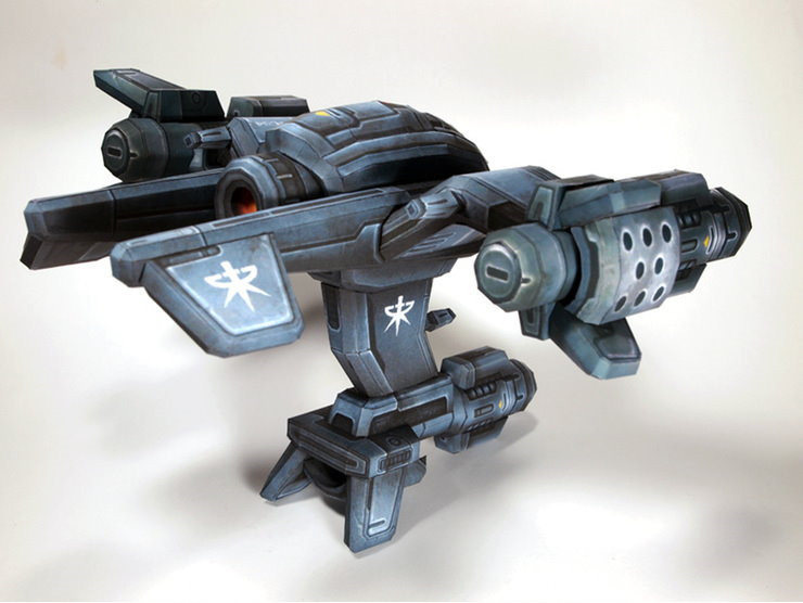 StarCraft Terran Human Space Superiority Starfighter Wraith Paper Model ...