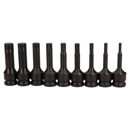 9pc Impacted Male Deep Spline Triple Square Socket Set 1/2" Drive M5 ...