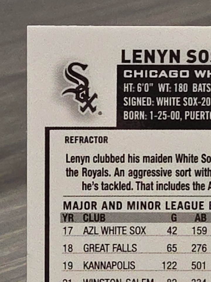 Lenyn Sosa 2023 Topps Chrome Refractor Rookie #114 Chicago White Sox RC ...