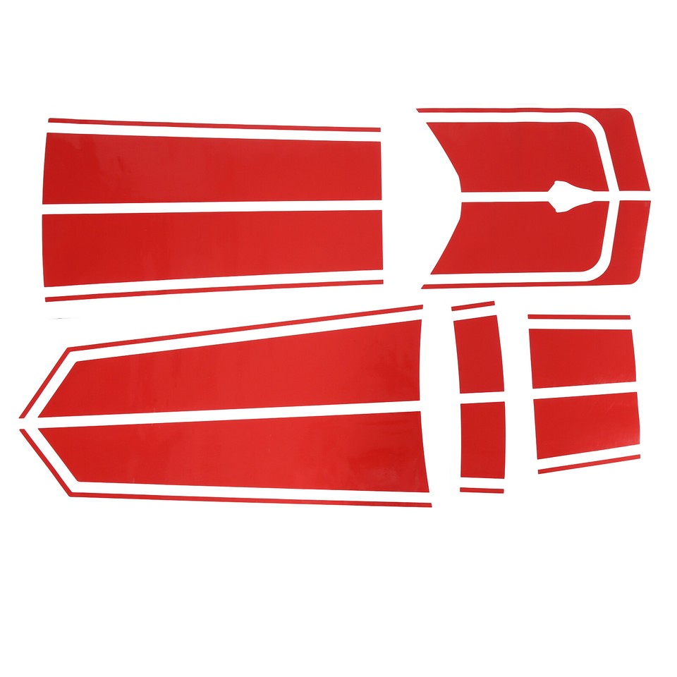 For 20-21 C8 Corvette Red Racing Stripe Overlay Graphic Decal Flat ...