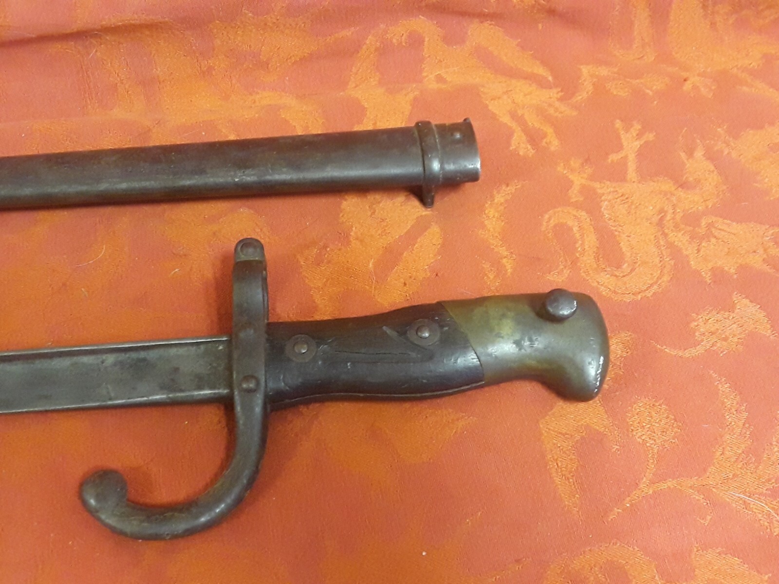 Rare Antique signed marked WWI French Gras Model 1880 Bayonet Scabbard ...