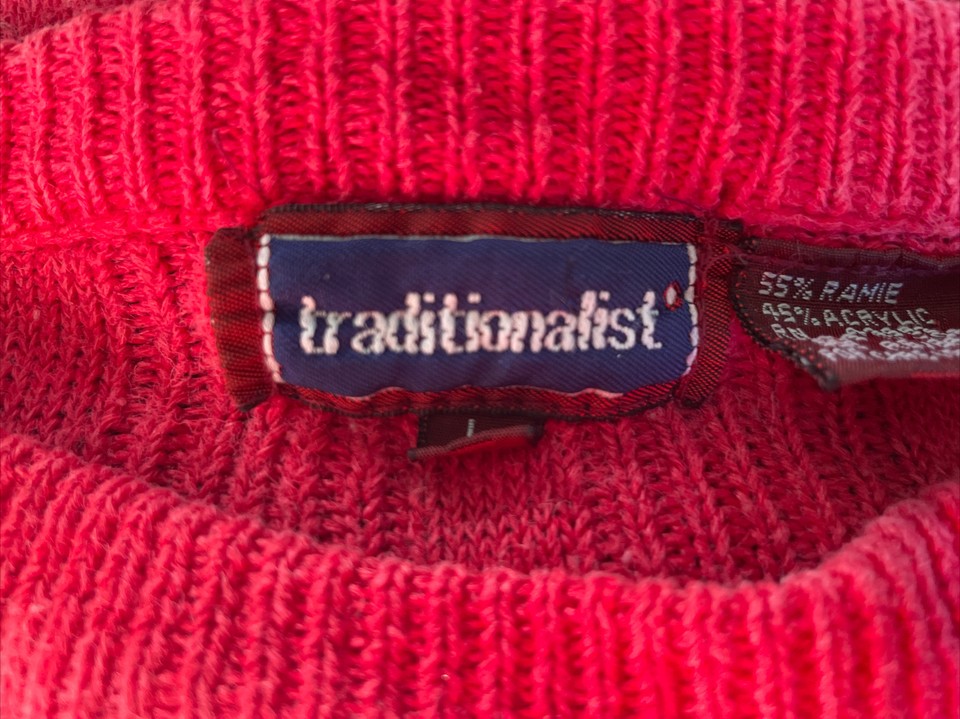 Traditionalist Men’s Red, Off White and Black Sweater / Size Large ...