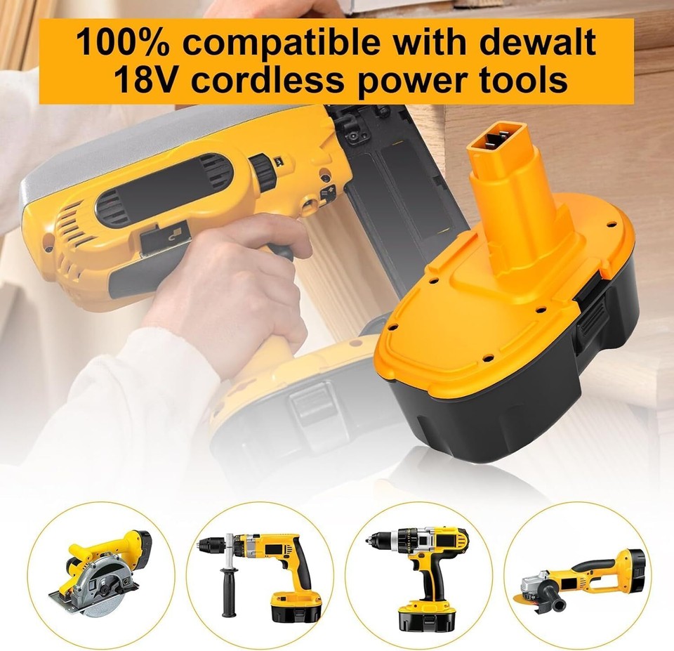 18V 1/4pack For Dewalt 18 VOLT DC9096 DC9098 XRP Battery DC9099 DC9096 ...