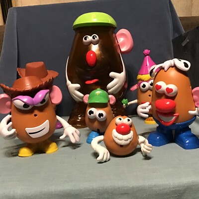 Mr Potato Head Lot Big Storage Head 4 Large 2 Small Potato Heads 40 ...