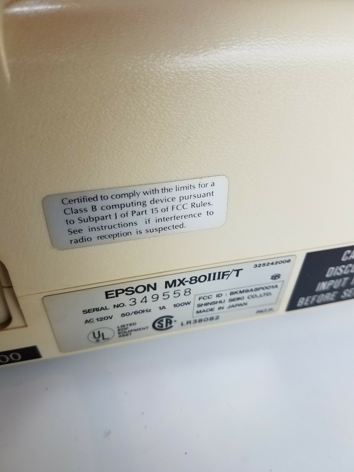 Netflix 'Mindhunter' Prop Epson MX-80 Type III F/T Dot Matrix Printer ...