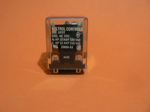 DELTROL CONTROLS 268 DPDT 48VDC COIL 15A 120VAC RELAY 20686-83 NEW ...