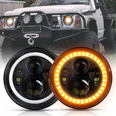 1Pair 7inch LED Headlights Projectors HI/LO/DRL Turn Lights For Nissan ...