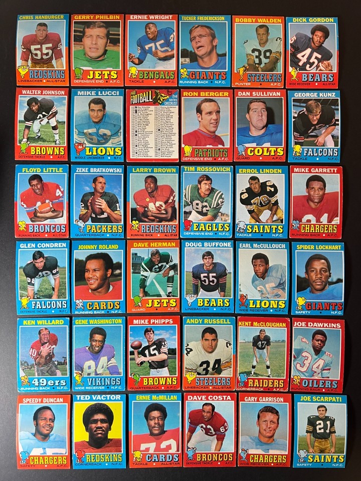 1971 Topps Football - 135 Card Lot Starter Set - No Duplicates - Taylor ...