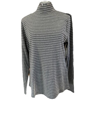 Women’s Striped, Mock Neck Shirt. By Charter Club | eBay