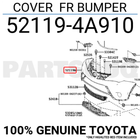 521194A910 Genuine Toyota COVER FR BUMPER 52119-4A910 | eBay
