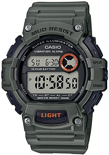 Casio Men's Mud Resistant Quartz Resin Strap Khaki Digital Watch TRT ...