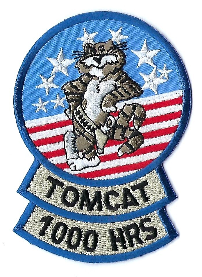 F-14 Tomcat 1000 Hours Patch (TOPGUN Maverick F-18 F-35 Miramar Oceana ...