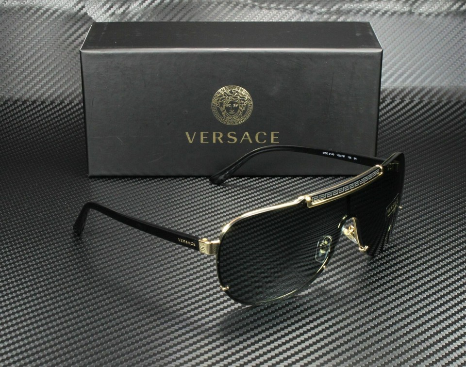 VERSACE VE2140 100287 Black Dark Grey Men's Sunglasses 40 mm | eBay