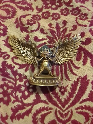 Vintage Antique Chinese Tibetan Bronze 24K Gold Gilt Winged Garuda Bird ...