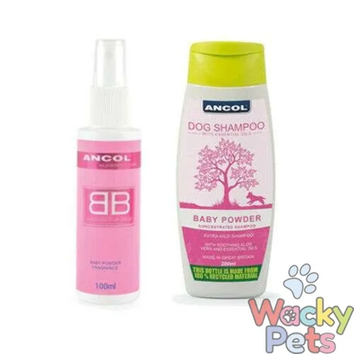 Ancol BB Baby Powder Shampoo / Cologne Dog Fragrance Spray PAIRS ...