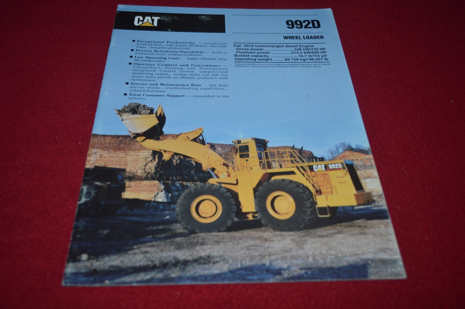 Caterpillar 992D Wheel Loader Dealer's Brochure DCPA6 ver2 | eBay