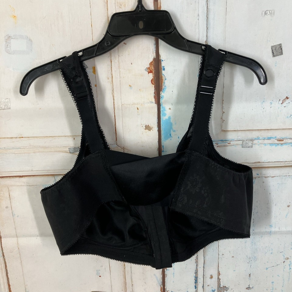 PLAYTEX 18 Hour Wirefree BRA Custom Flex BACK, FRONT CLOSE 4695 Black ...