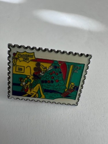 Mickey and Pluto Decorating Christmas Tree Stamp Disney Pin (D1) | eBay
