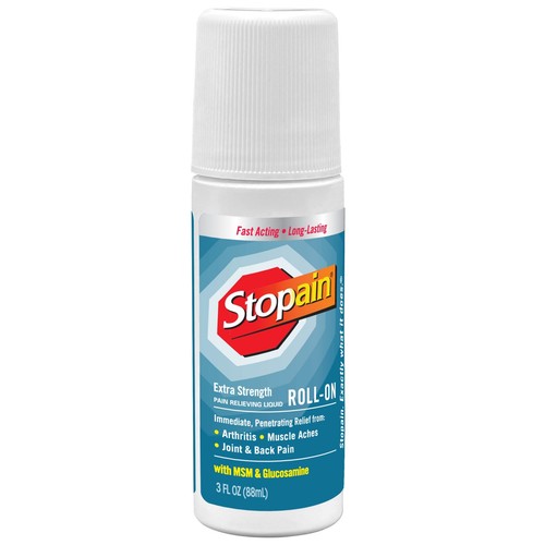 Stopain Pain Relief Roll On Gel 3oz USA Made Max Strength Fast Acting ...