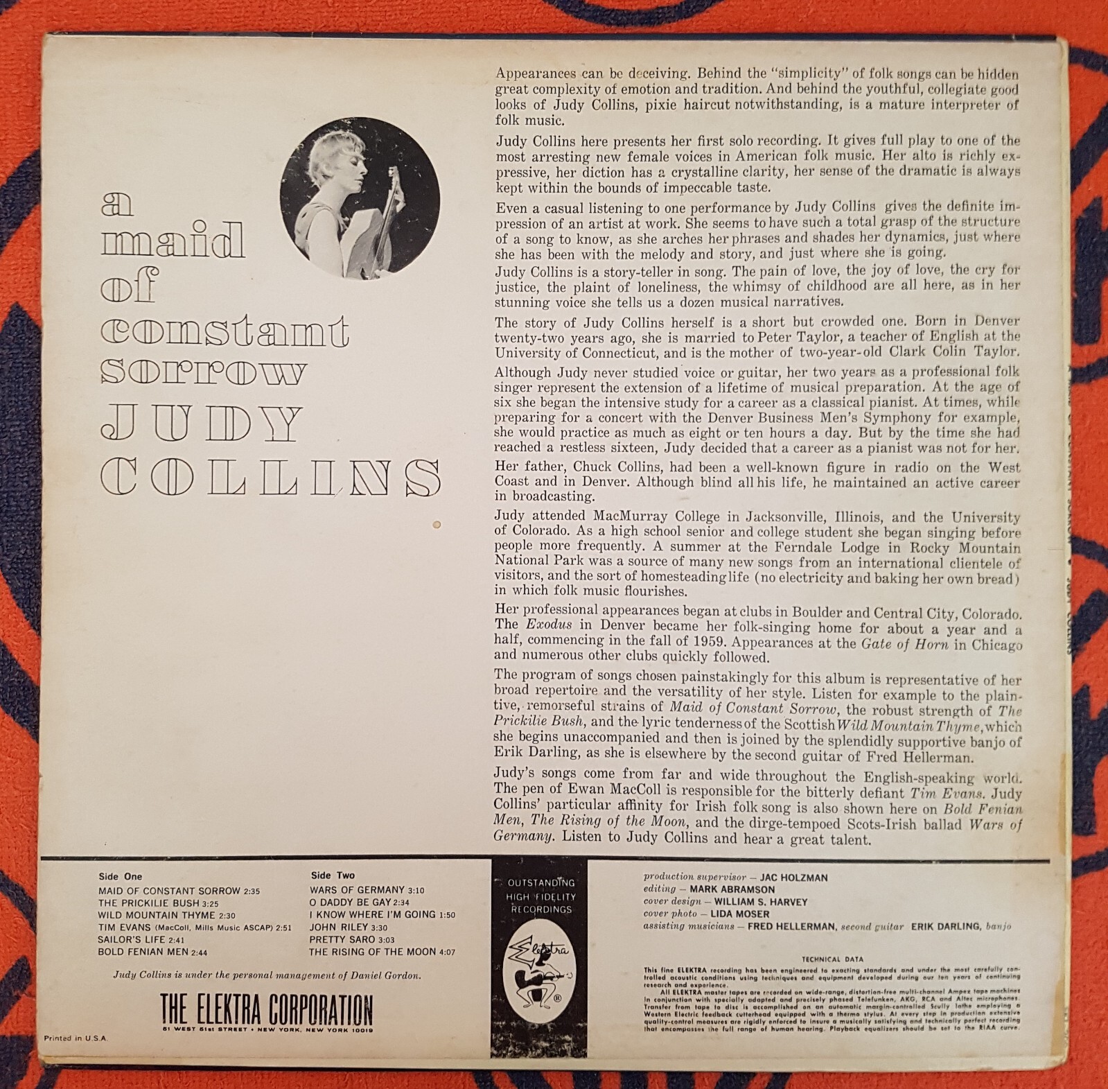 Judy Collins A Maid Of Constant Sorrow UK 1965 vinyl lp 33 record | eBay