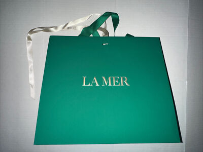 La Mer Extra Large Paper Shopping Gift Bag 11x13x6.5 Satin Ribbons w ...
