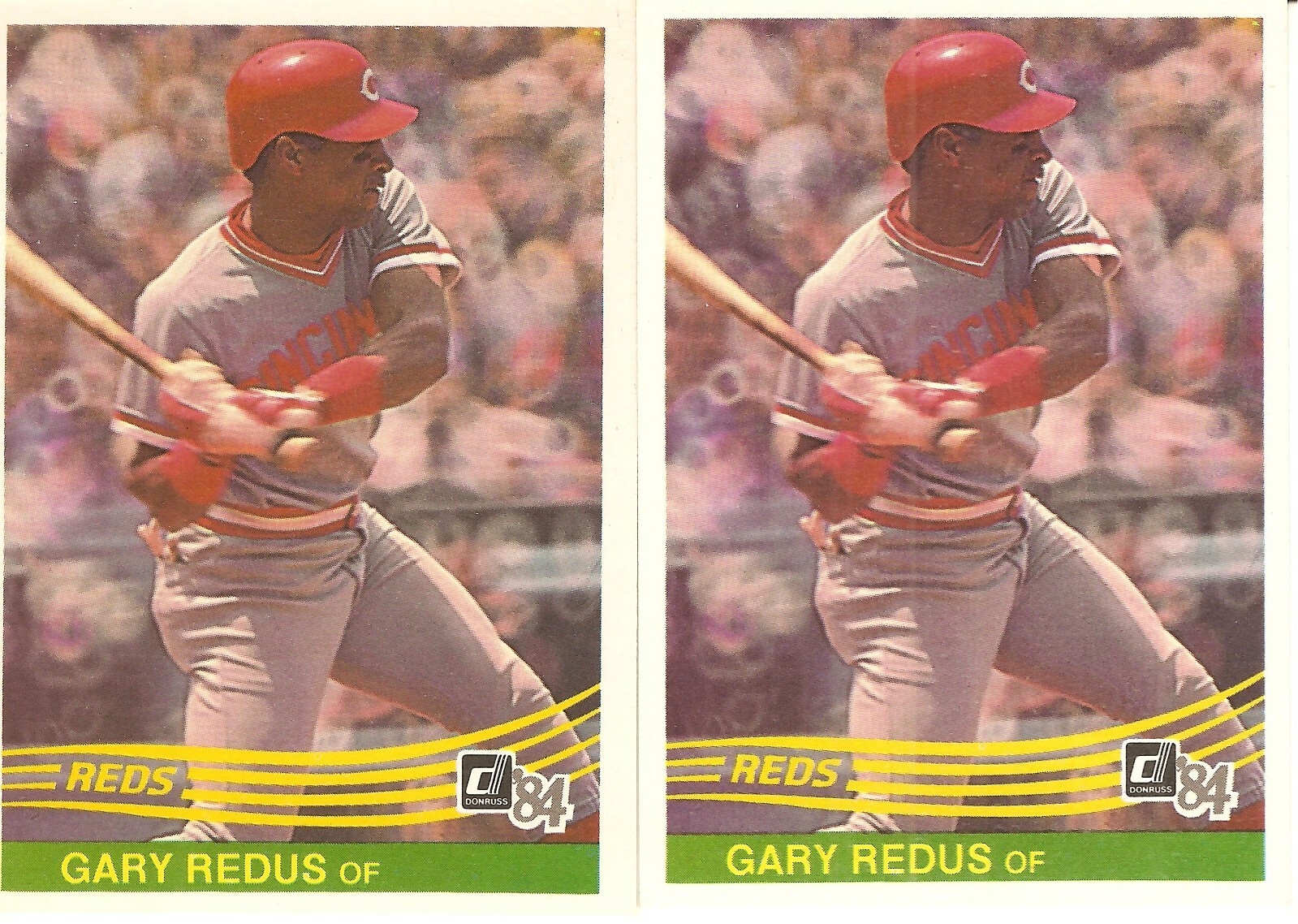 2 CARD 1984 DONRUSS GARY REDUS BASEBALL CARD LOT #184 | eBay