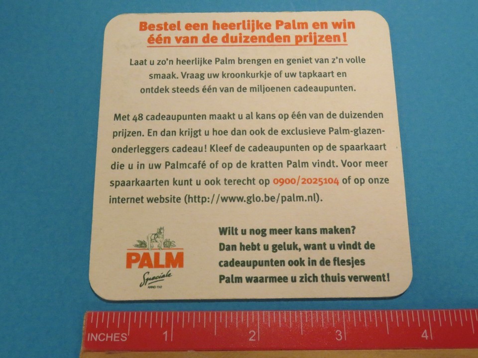 Beer Coaster ~ PALM Belgian Brewery ~ Steenhuffel, Belgium ~ 250 Year ...