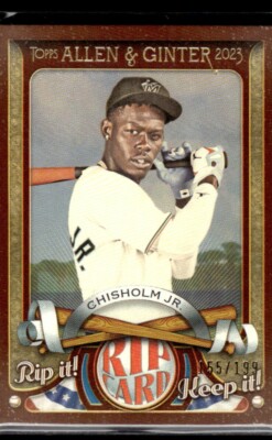 2023 Topps Allen & Ginter JAZZ CHISOLM JR. Rip Card *RIPPED* /199 #RC ...