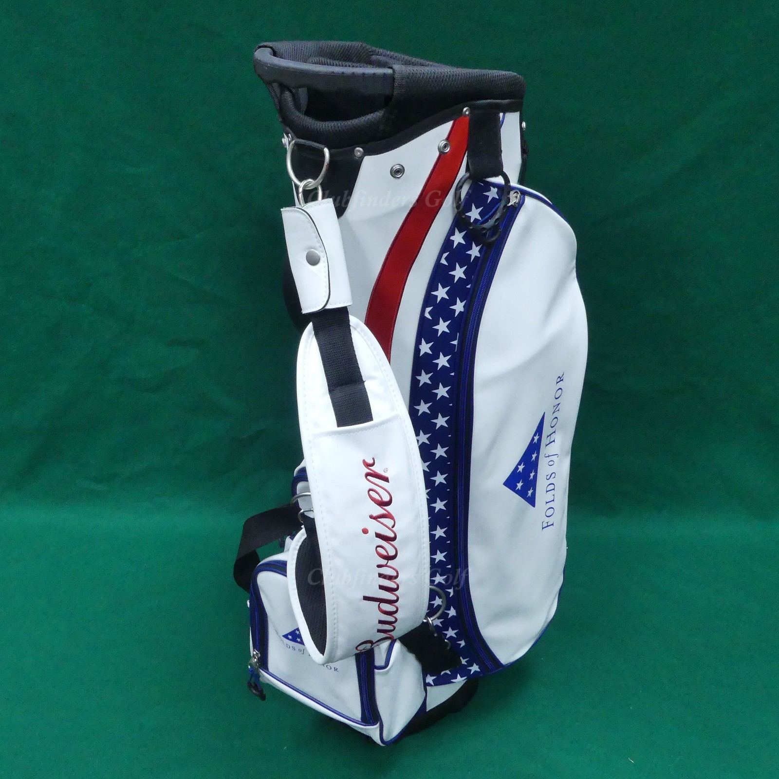 Folds of Honor Budweiser 5-Way White/Blue/Red Golf Stand Bag w ...