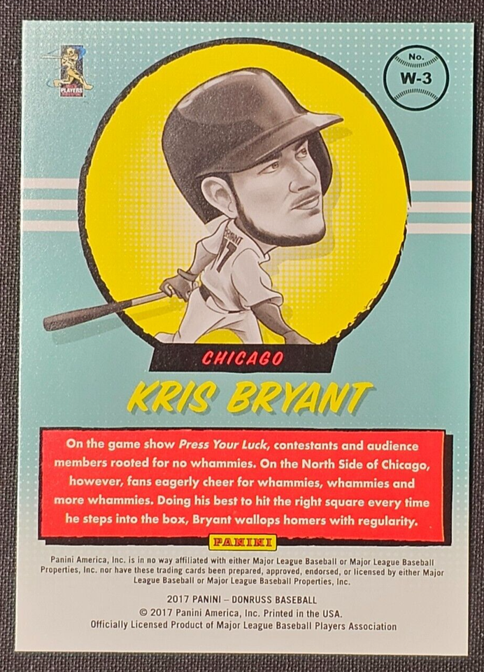 2017 Donruss Baseball Kris Bryant Whammy SP #W-3 Chicago Cubs | eBay