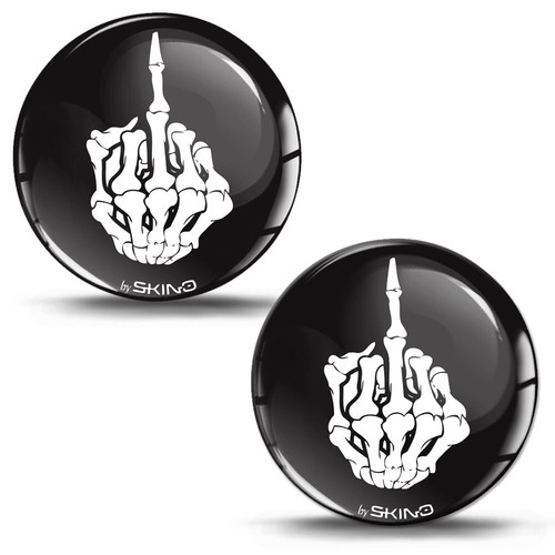 2 x 3D Gel Middle Finger Stickers Domed Decals Logo Car Moto Emblem ...