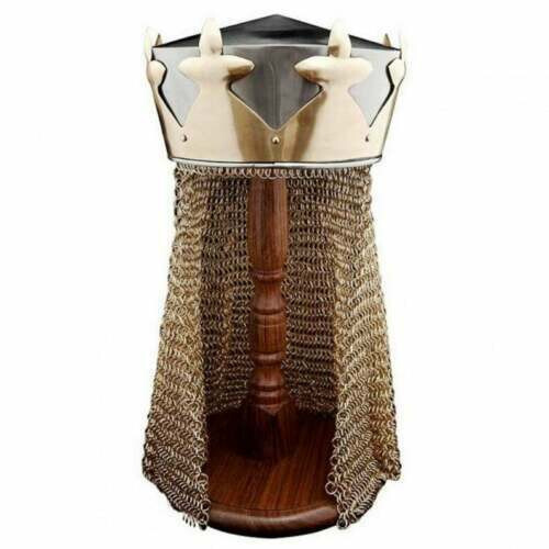Monty Python King Arthur Helmet with Aventail Chain Mail Helmet Costume ...