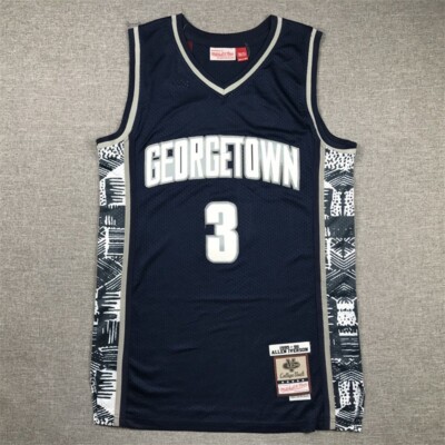 Georgetown Hoyas Allen Iverson #3 NCAA Navy Blue Basketball Jersey ...